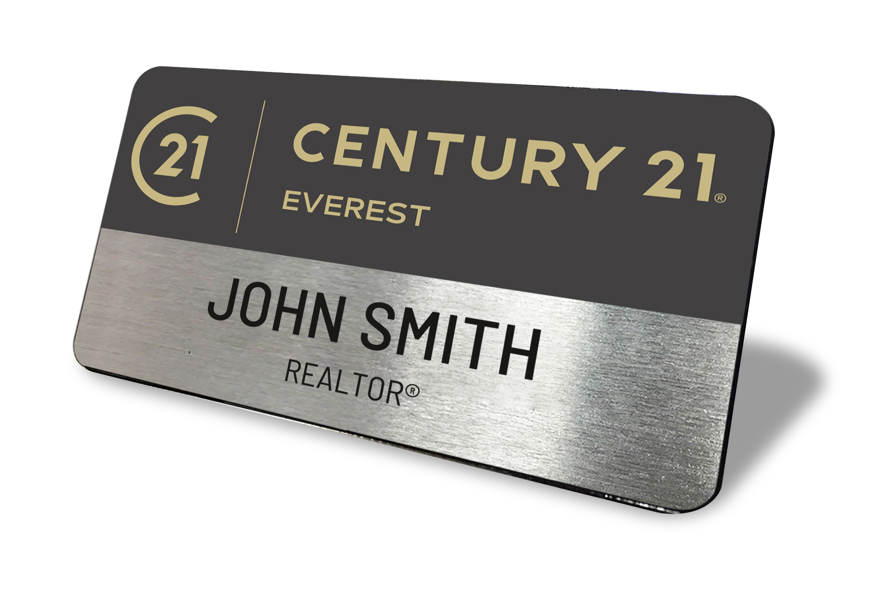 No Frame Name Tag - Century 21 Everest 1.5x3 Name Tag | AgentStore.com