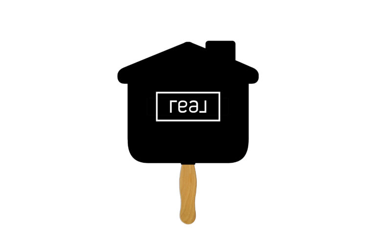 Real | House Shaped Fan (Black Outline) | AgentStore.com